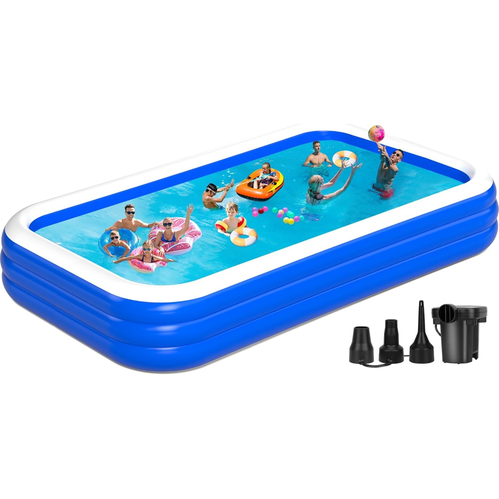 Extra Large Inflatable Pool for Family, 180'' x 76'' x 22'' Full-Sized ...