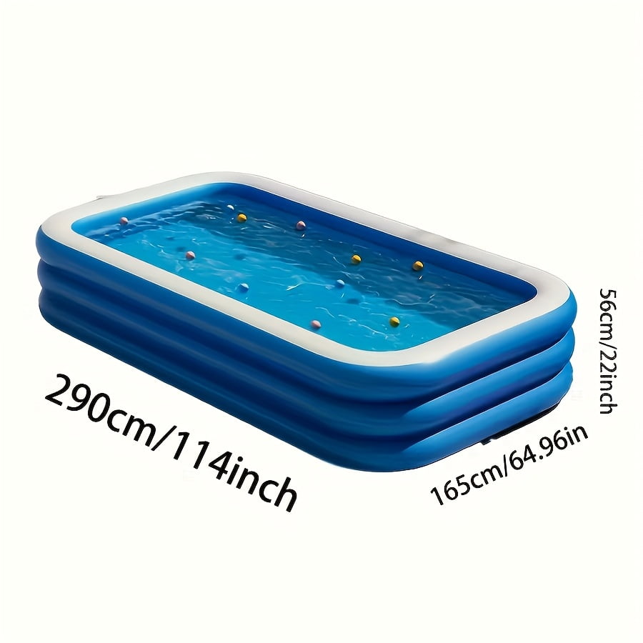 [Extra-Large Inflatable Pool] Vibrant Blue Extra-Large Inflatable ...