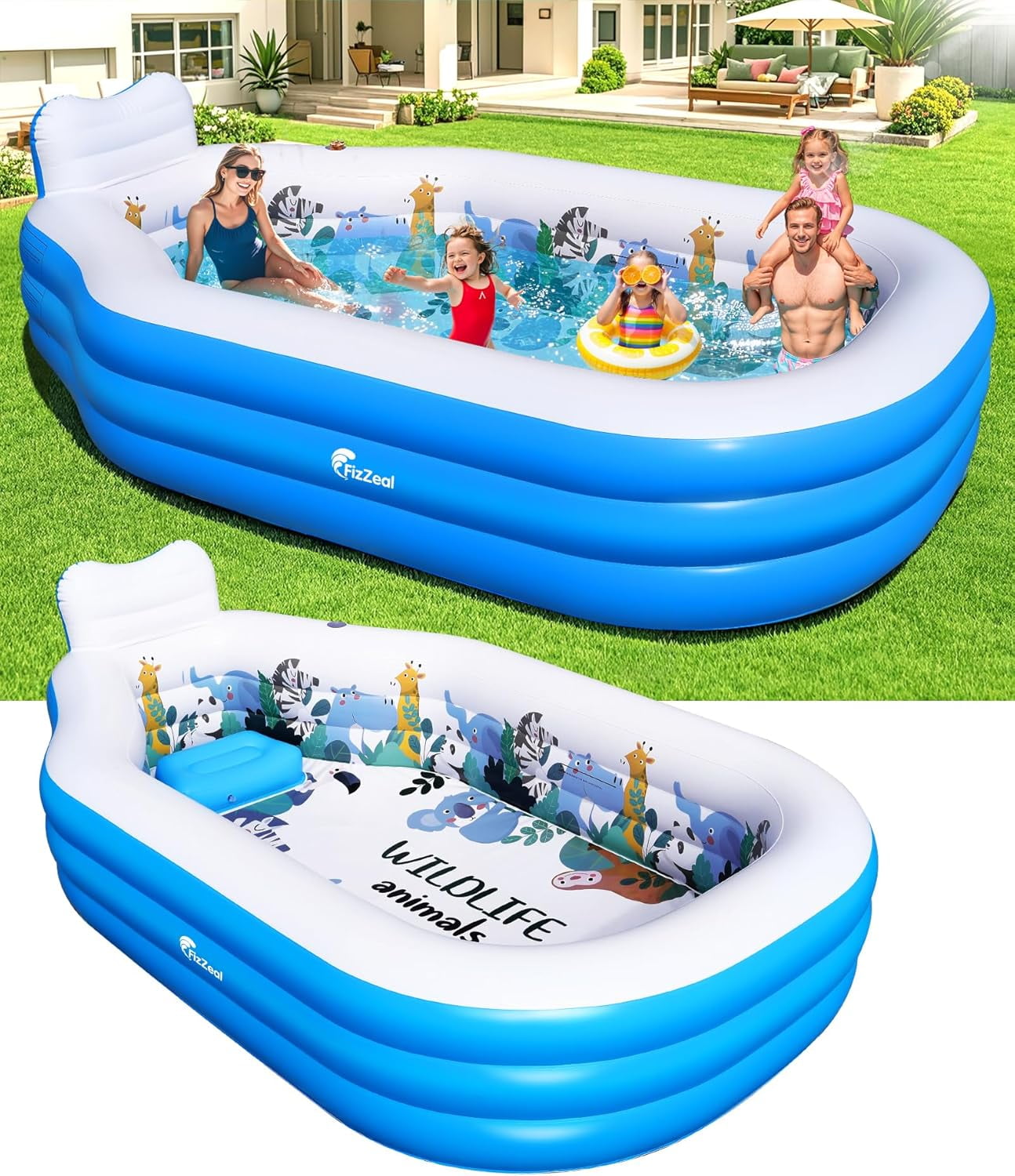 Extra Large Inflatable Swimming Pool for Kids and Adults,Thickened ...