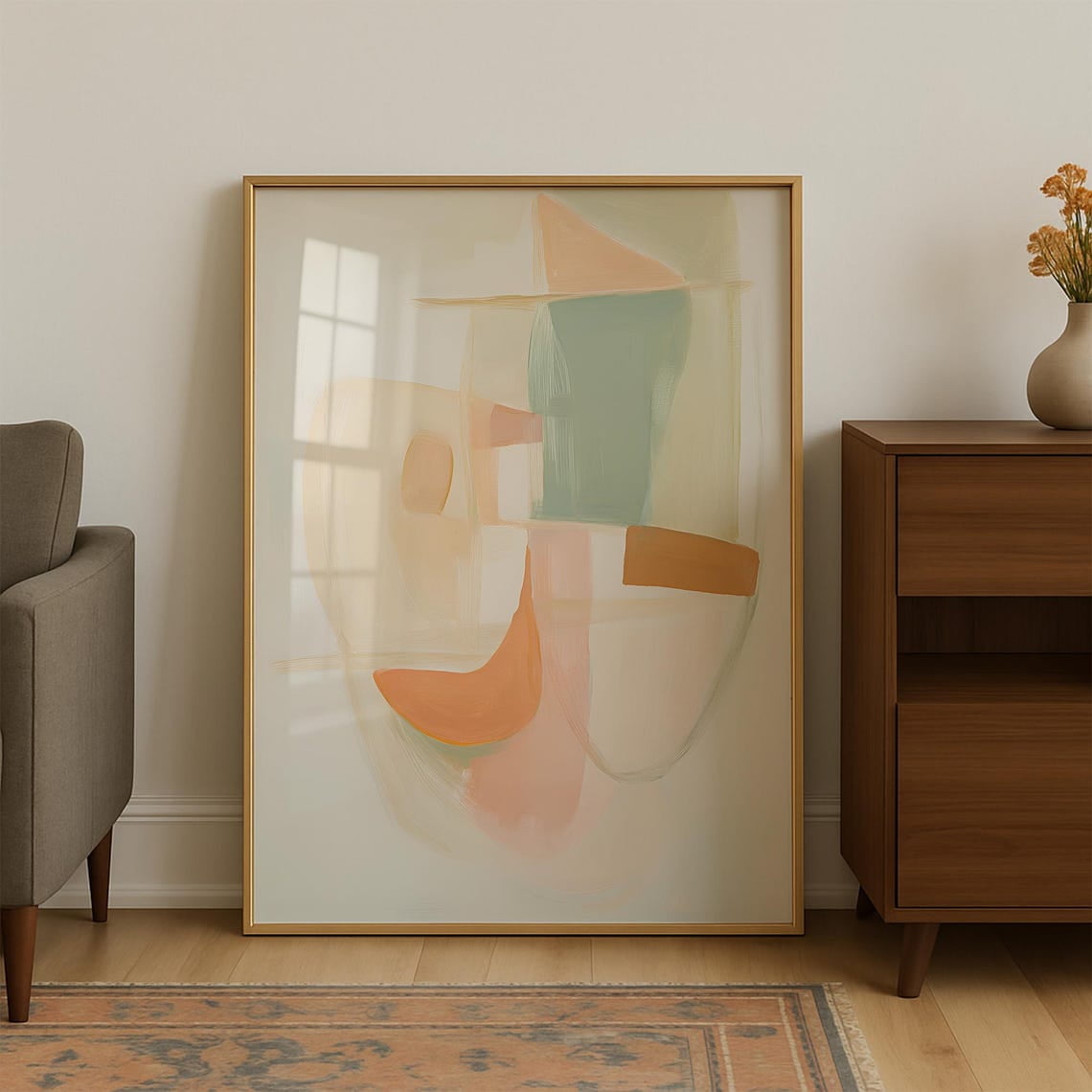 Extra Large Japanese Wall Art – Colorful Abstract Print – Wabi Sabi Wall Art – Modern Oil ...