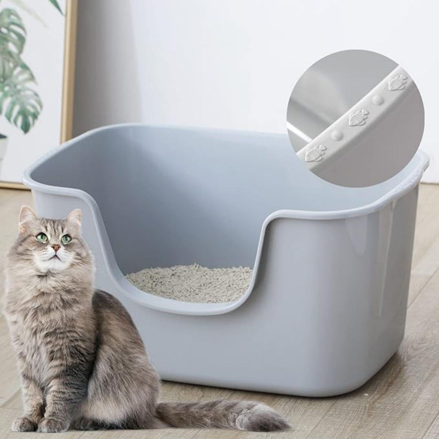 Extra Large Jumbo Cat Litter Box for Maine Coon Cats, Open Top High ...