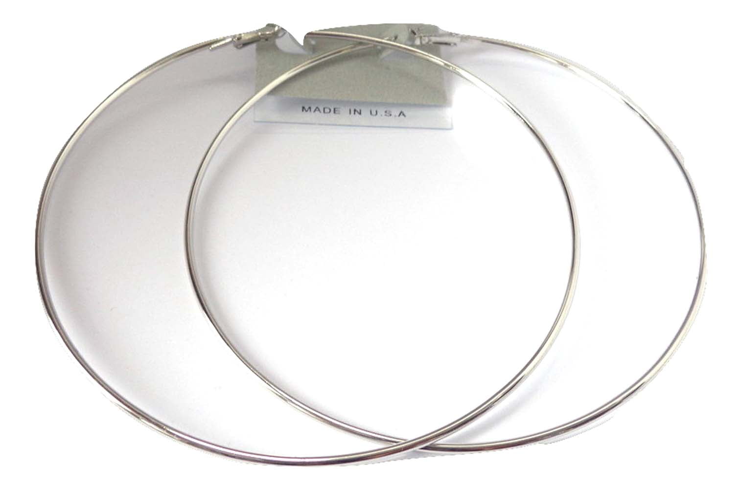 Extra Large Jumbo Silver Hoop Earrings 5 inch Hoops Thin Plated Hoop ...