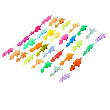 Random Color 6 Pack TPR Soft Rubber Dinosaur Finger Toy Fun And Unique ...