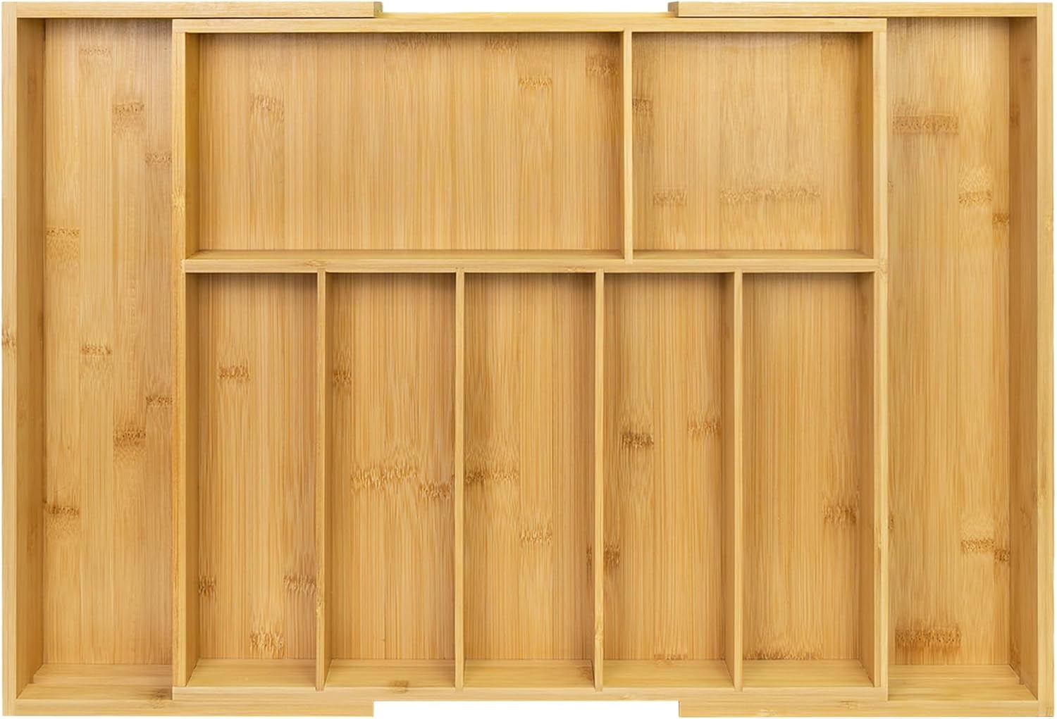 Extra Large Kitchen Drawer Organizer, Expandable Bamboo Drawer Holder ...