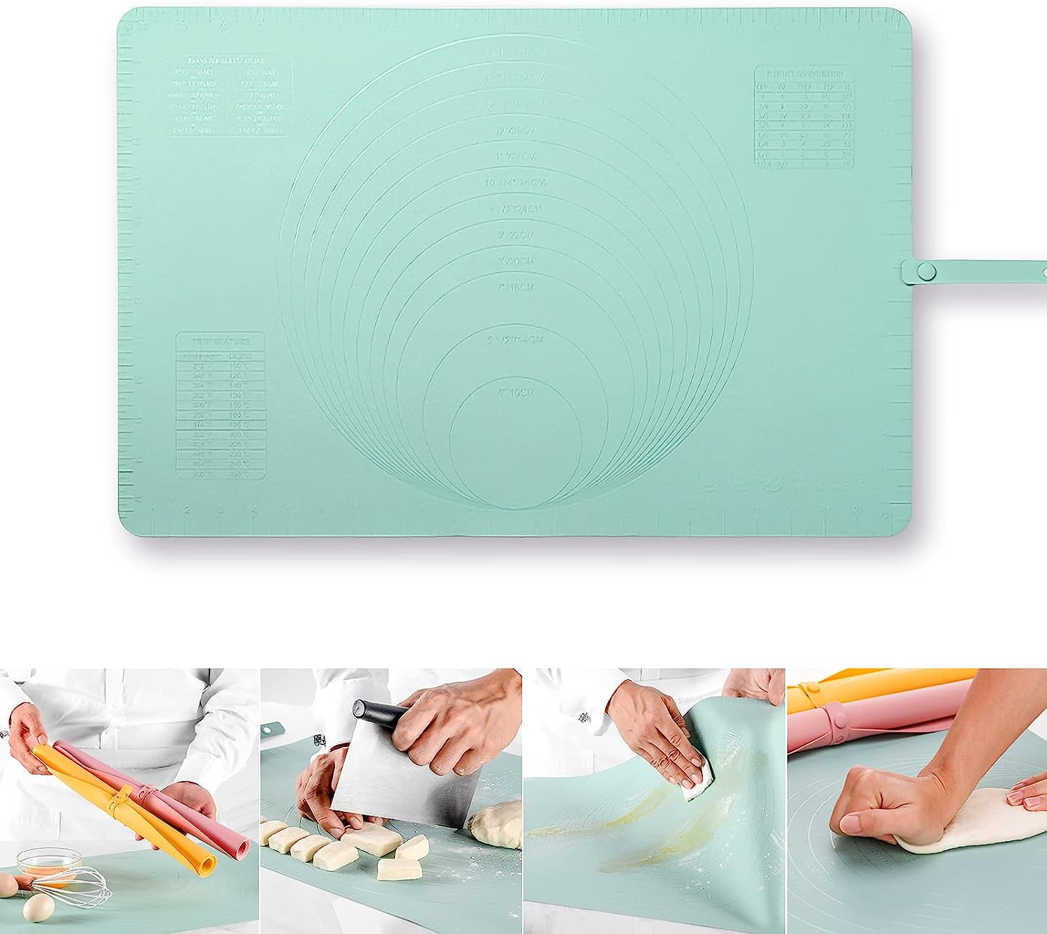 Extra Large Kitchen Silicone Pad, 23.6''x15.7'' Macaron Silicone Baking ...