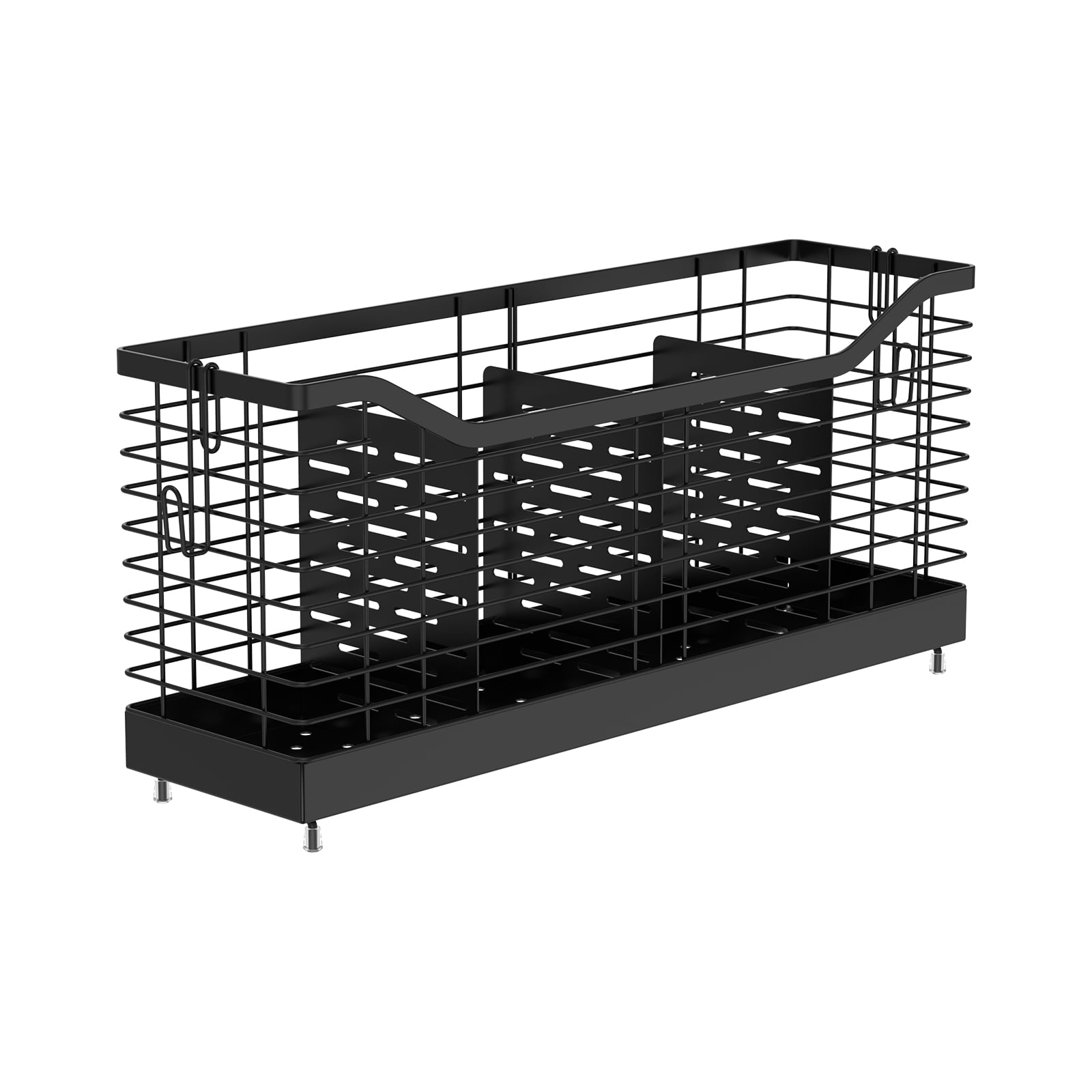 Extra Large Kitchen Utensil Holder with 4 Compartments Matte Black ...