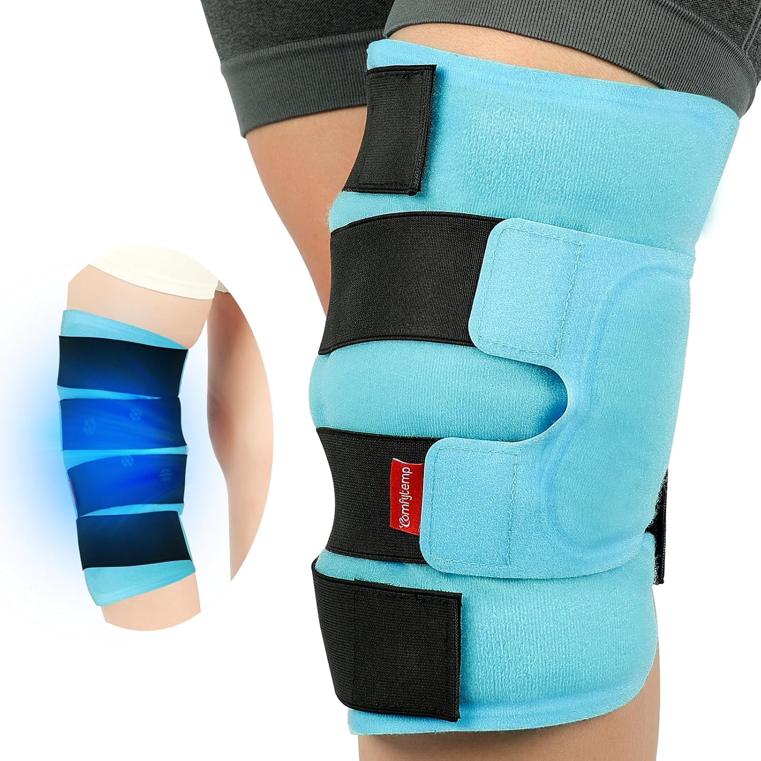 Extra Large Knee Ice Pack Wrap, FSA HSA Eligible, Reusable Gel Knee ...