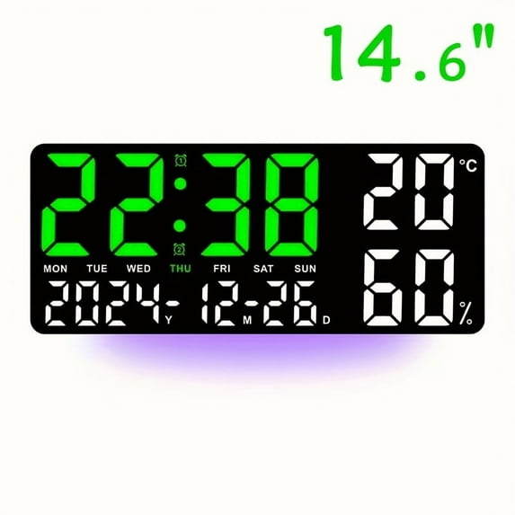 Extra Large LED Digital Alarm Clock - Auto Dimmer, Remote Control for ...