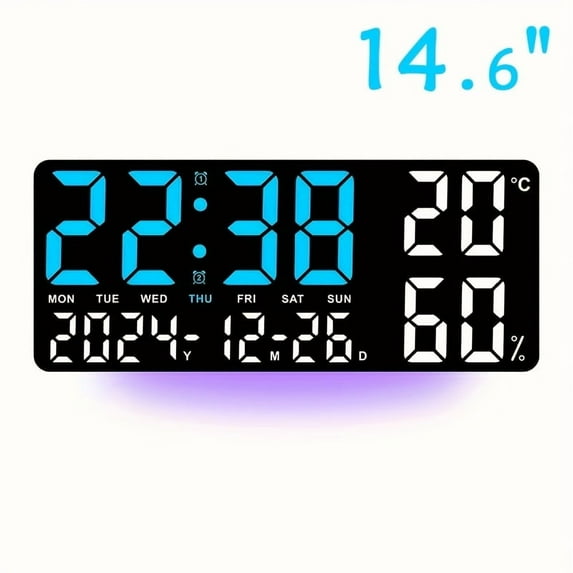 Extra Large LED Digital Alarm Clock - Auto Dimmer, Remote Control for ...