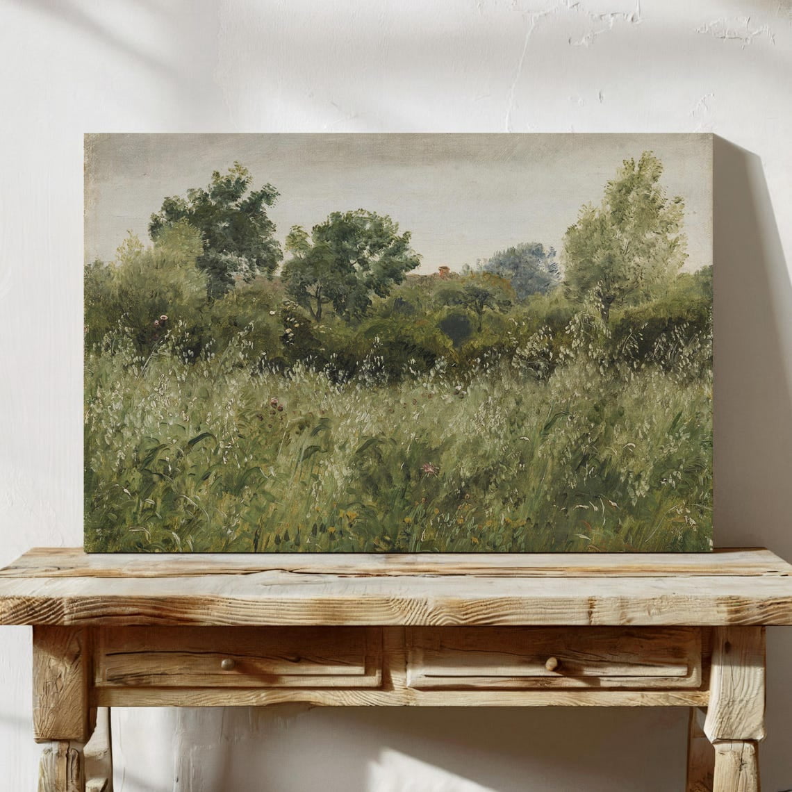 Extra Large Large Art Vintage Field Farmhouse Decor, Stretched Canvas ...