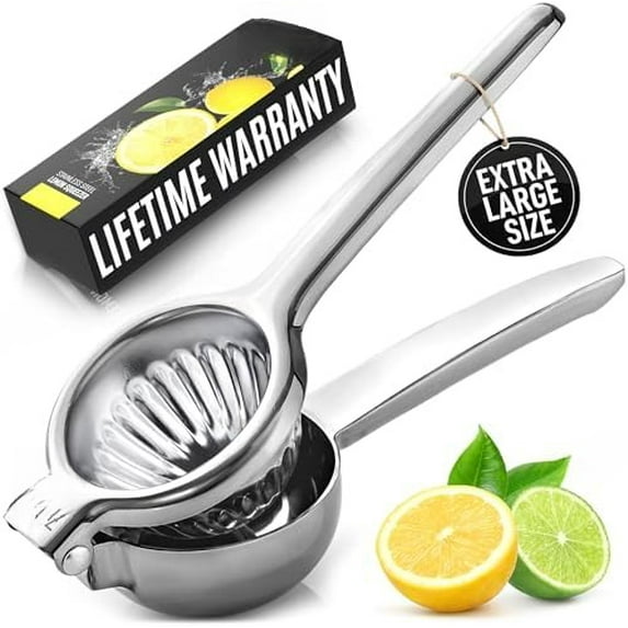 Extra Large Lemon Squeezer Stainless Steel - Easy Squeeze Heavy Duty ...