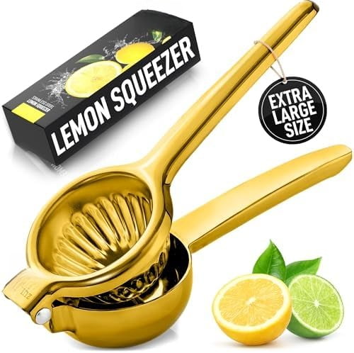 Extra Large Lemon Squeezer Stainless Steel - Easy Squeeze Heavy Duty ...