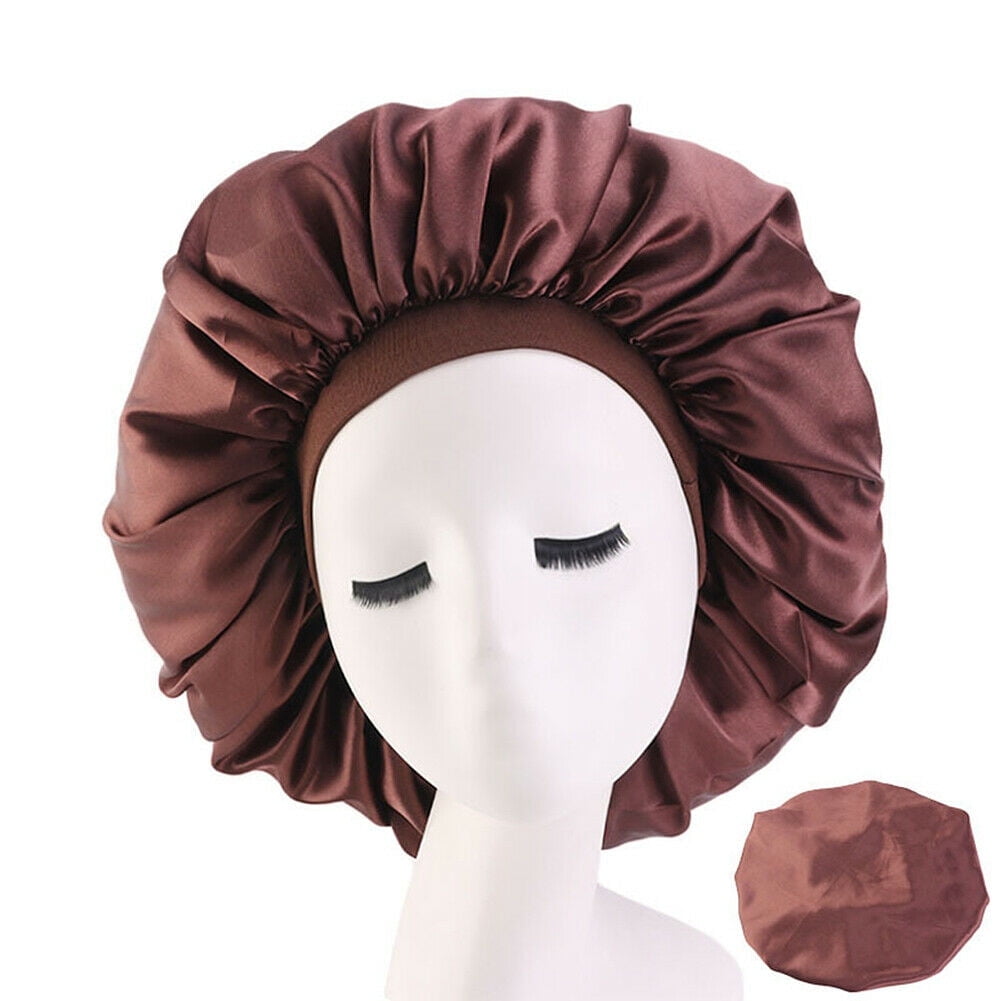 Extra Large Long Hair Care Satin Bonnet Cap Night Sleep Hat Head Wrap ...