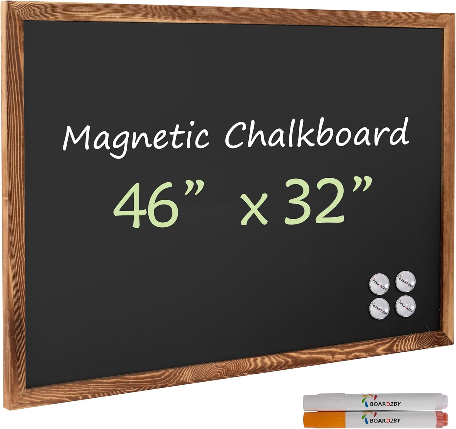 Extra Large Magnetic Chalkboard Black Board 46 X 32 with Wood Frame ...