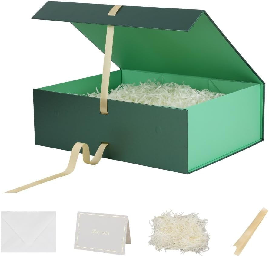 Extra Large Magnetic Gift Box with Lids 3 Pack 16.5X13X5.3 Inch Green ...