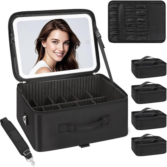 Extra Large Makeup Case Professional Cosmetic Storage Organizer Box ...