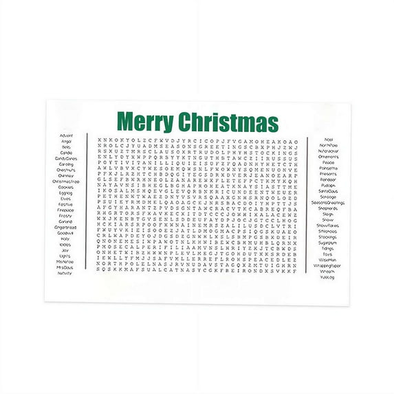 Extra-Large Merry Christmas Word Search Poster, 36"X24" Fun Family Wall ...