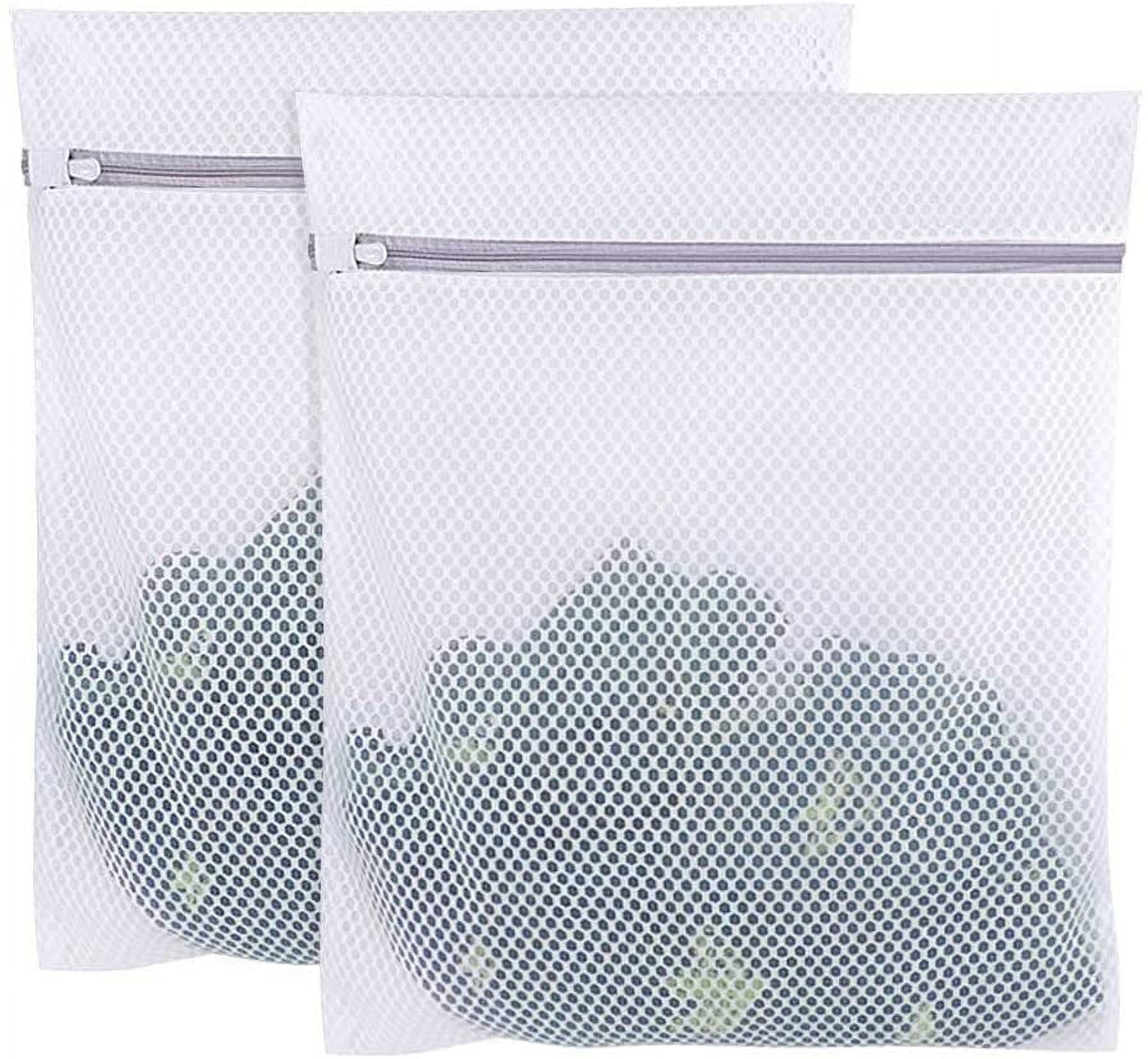 Extra Large Mesh Laundry Bag, 2 Pack Zippered Polyester Delicates ...