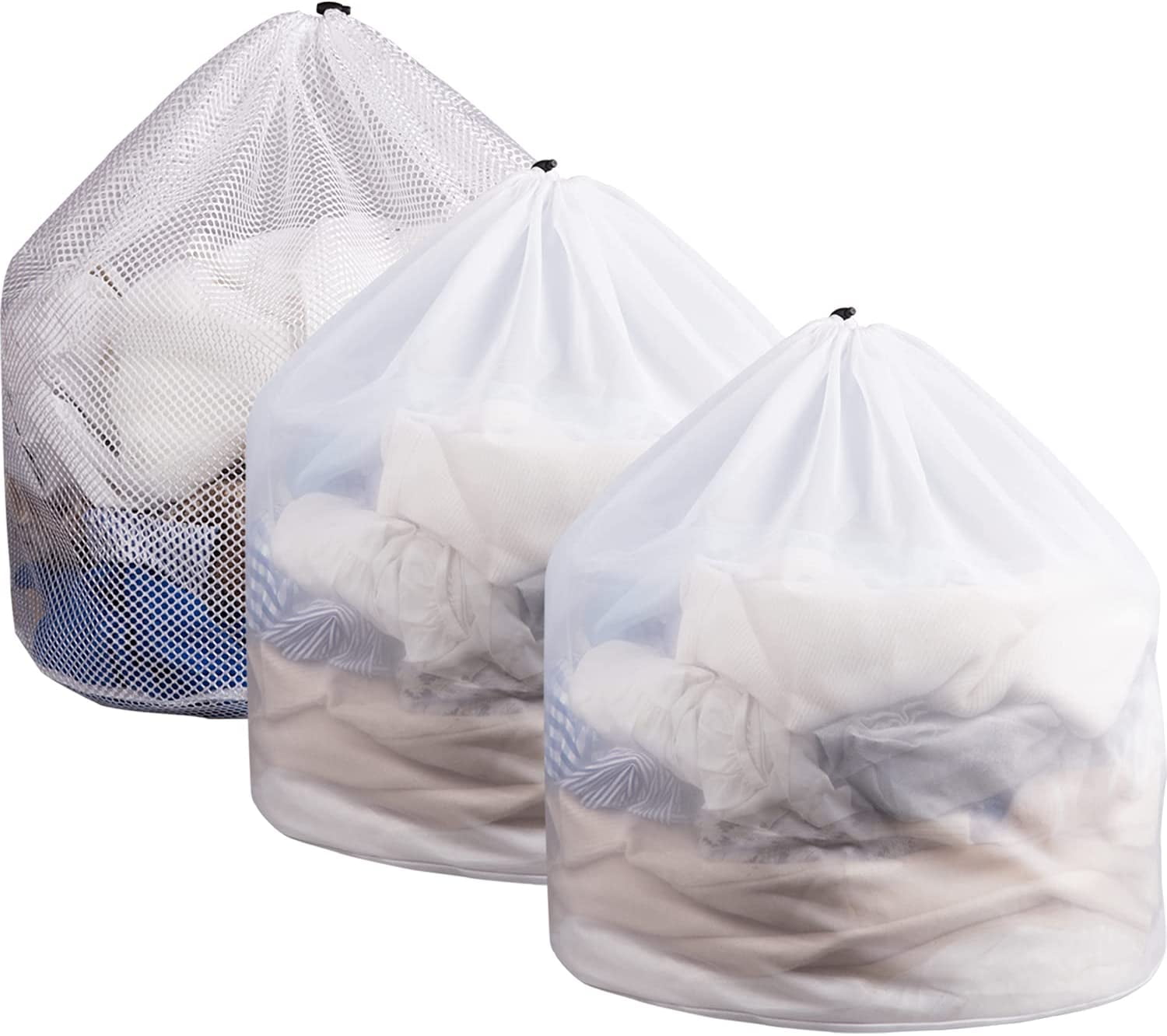Extra Large Mesh Laundry Bags, 3-Pack, 31"x24" Heavy Duty Drawstring ...