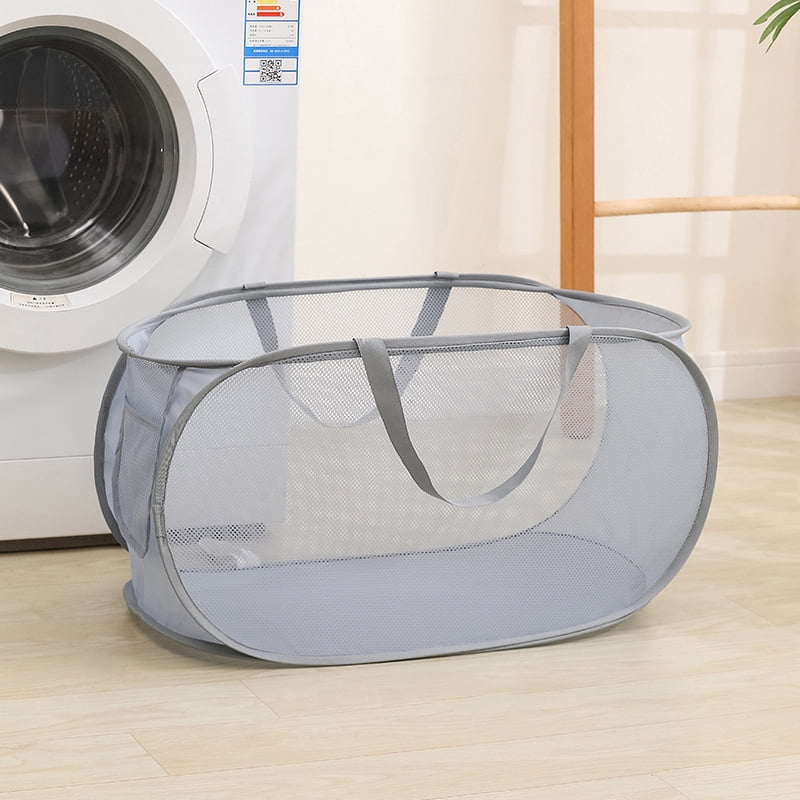 Extra-Large Mesh Laundry Hamper With Handles Foldable Versatile Storage ...
