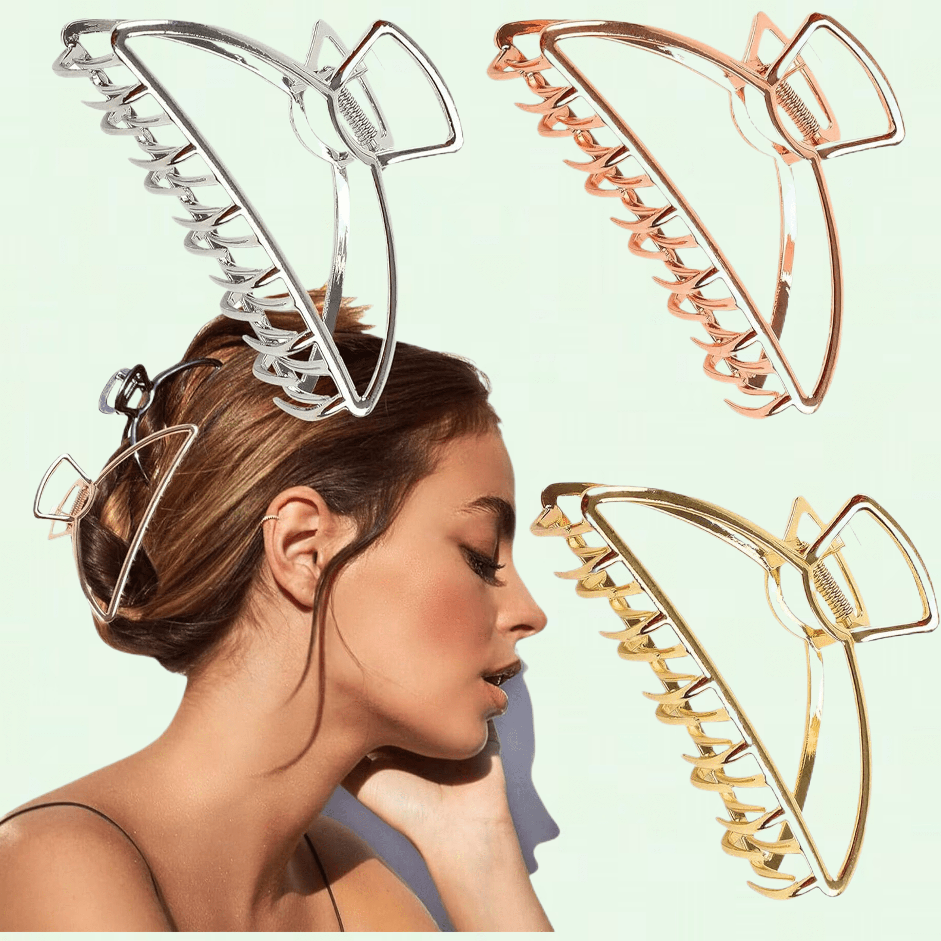 Extra Large Metal Claw Clipper for Thick Hair, Non-slip Hair Claw Clips ...