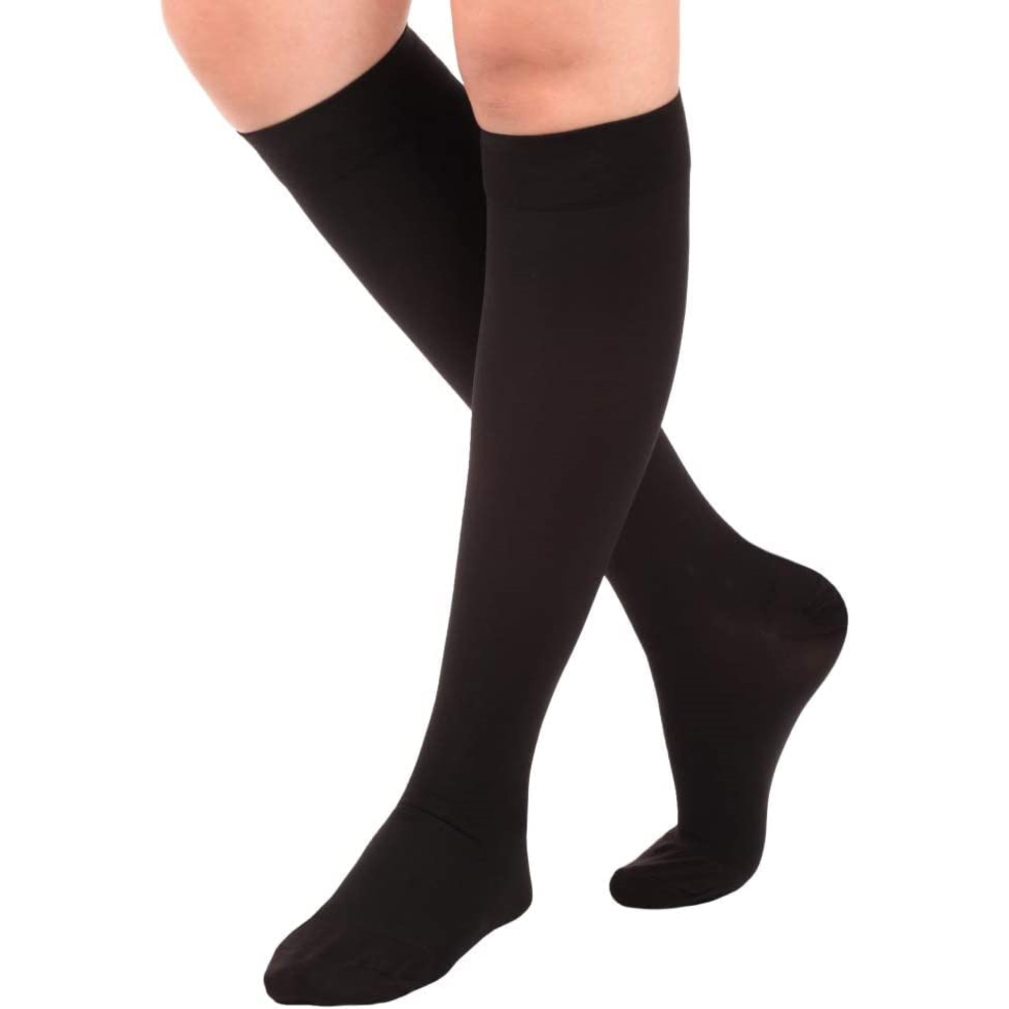Extra Large Mojo Unisex Compression Knee High 20-30 mmHg - Black, 6XL ...