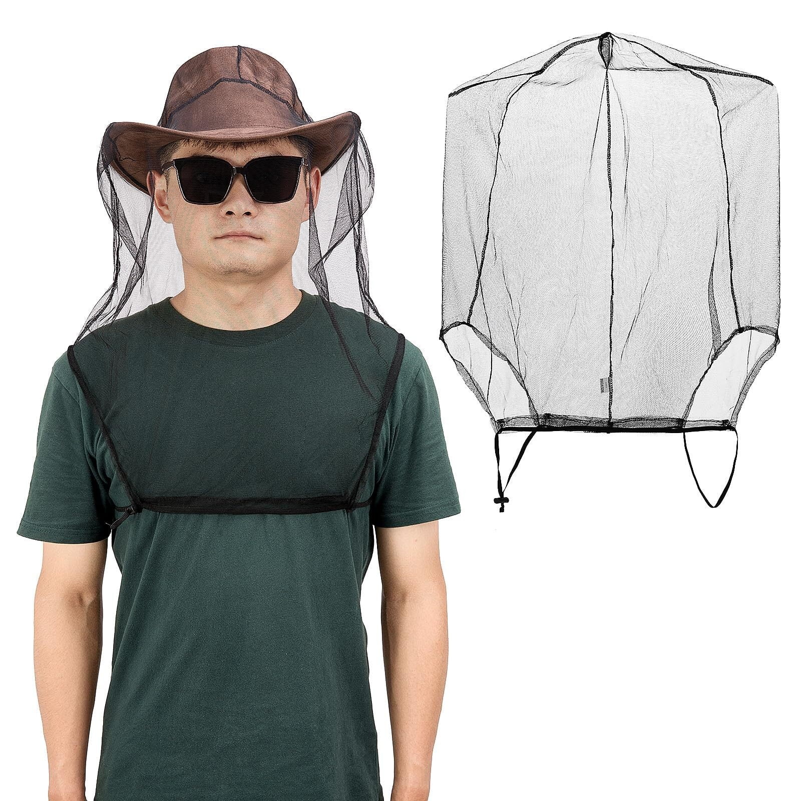 Extra Large Mosquito Head Net, Ultra Mesh Bug Face Netting for Hats ...