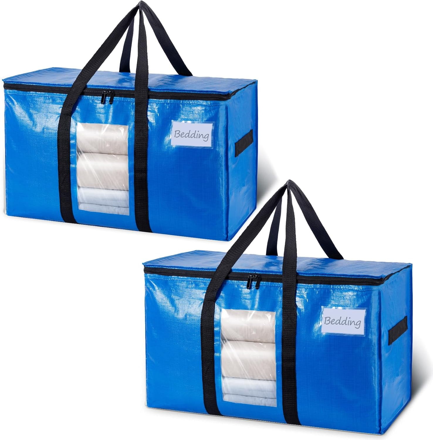 Extra Large Moving Bags, 2 Pack Blue Heavy Duty Totes For Storage with ...