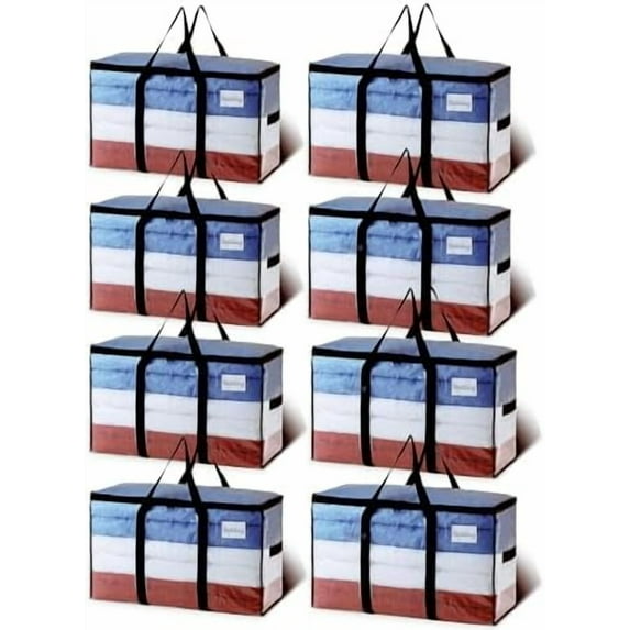 Extra Large Moving Bags, 8 Pack Clear Heavy Duty Totes for Storage with ...