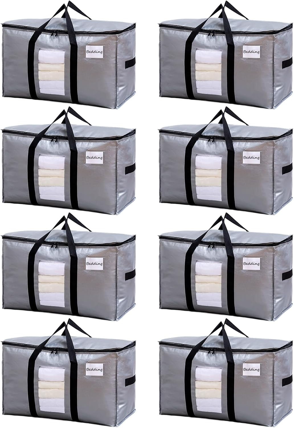 Extra Large Moving Bags, 8 Pack Silver Heavy Duty Totes for Storage ...