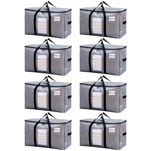 Extra Large Moving Bags, 8 Pack Silver Heavy Duty Totes for Storage ...
