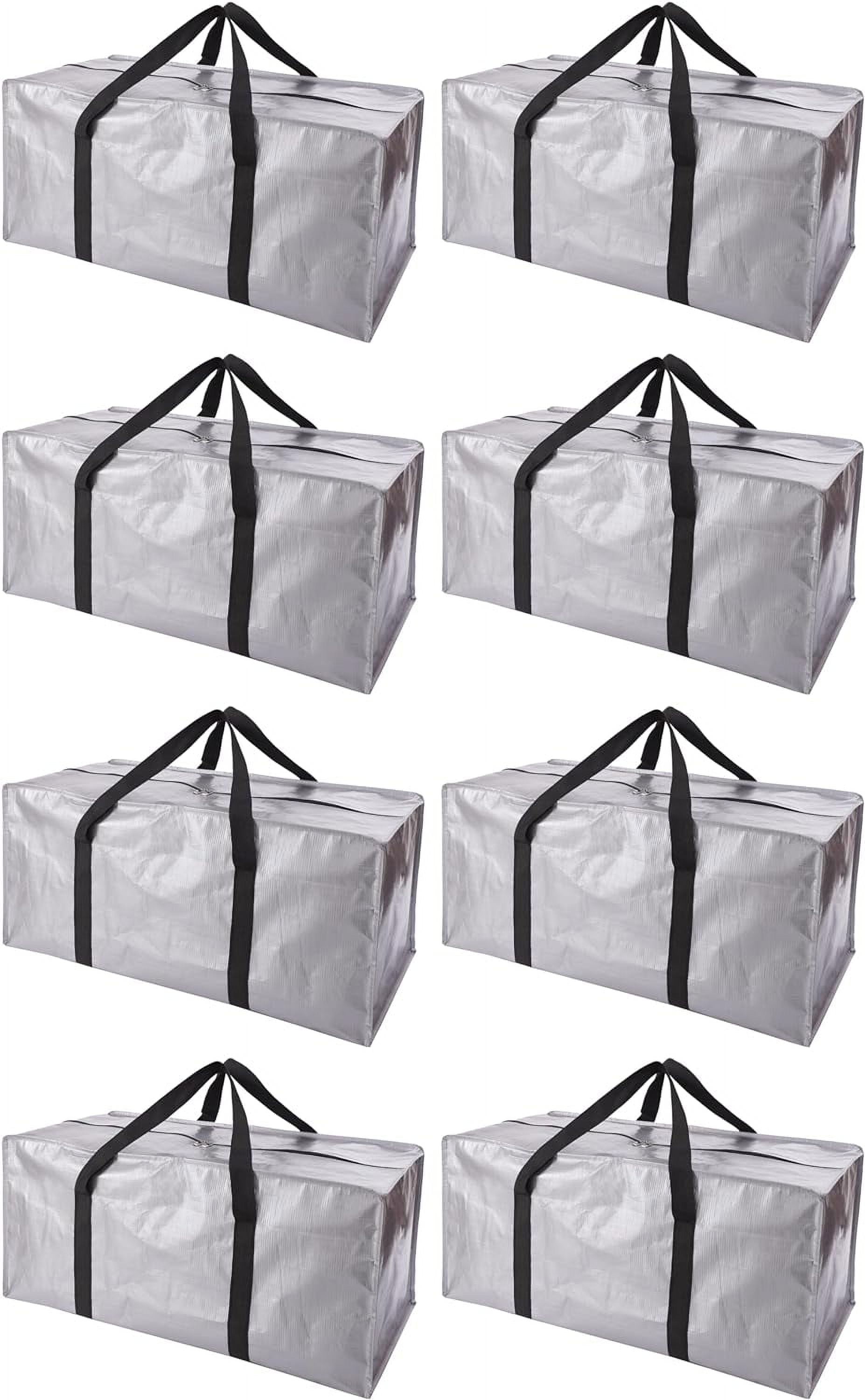 Extra Large Moving Bags with Zippers & Carrying Handles, Heavy-Duty Storage Tote for Space ...