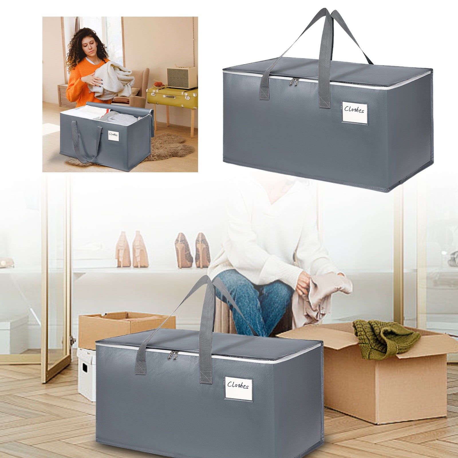 Extra Large Moving Bags with Zippers - Heavy Duty Storage Totes for ...