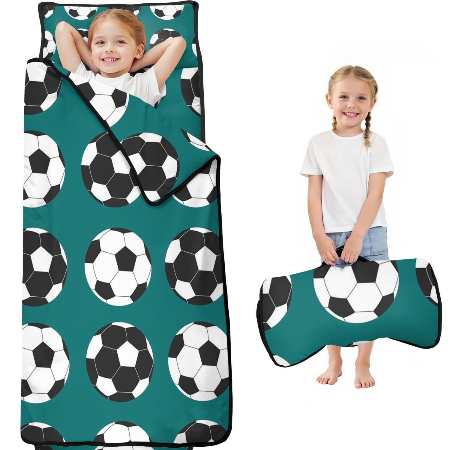 Extra Large Nap Mats Sleep Mats with Removable Pillow,59X22in Soccer ...