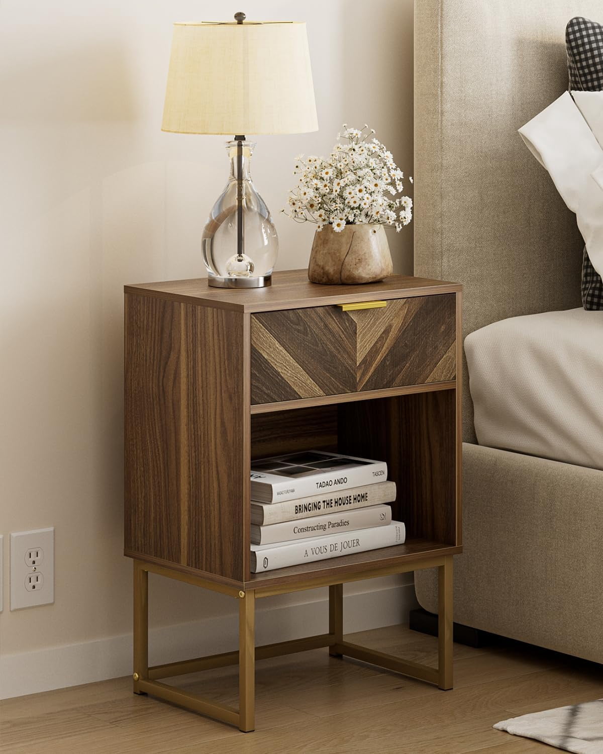 Extra Large Nightstand,Boho Night Stand Modern Farmhouse Wood Bedside ...