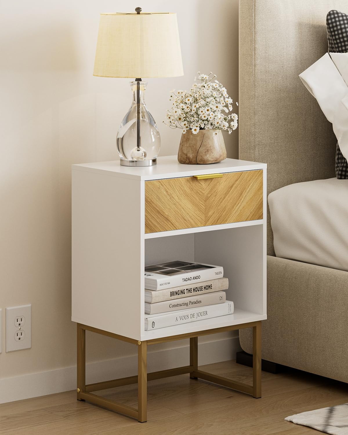 Extra Large Nightstand,Boho Night Stand Modern Farmhouse Wood Bedside ...