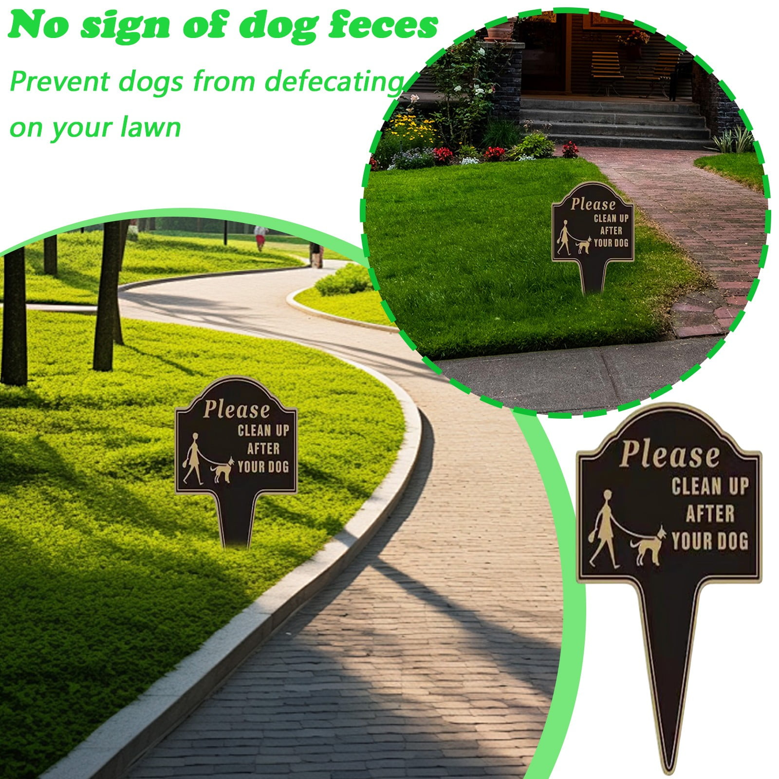 Extra Large No Dogs Peeing Sign - Yard Dog Stake with Clean Up After ...