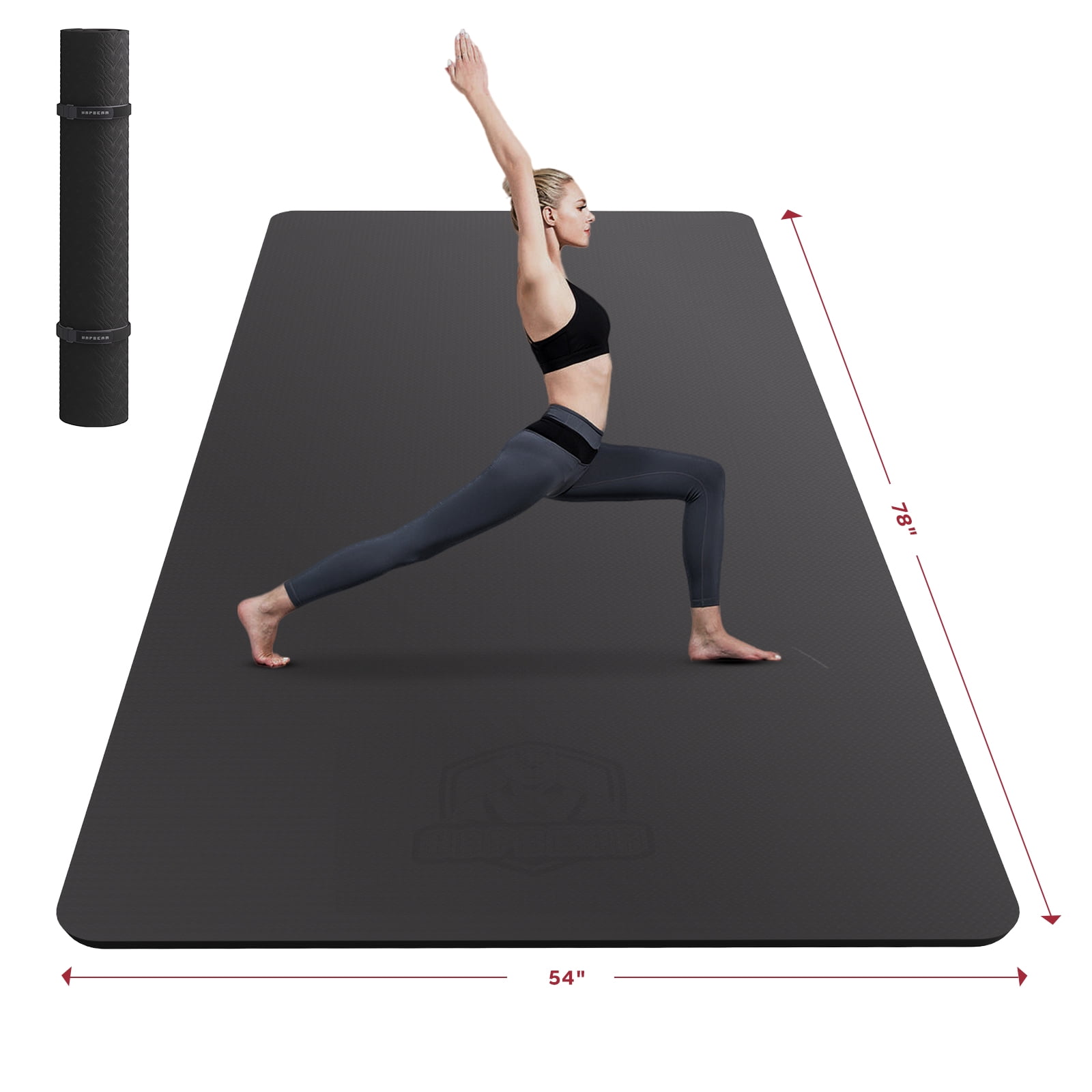 Extra-Large Non-Slip Yoga Mat – 6mm Thick TPE Fitness Mat with Storage ...