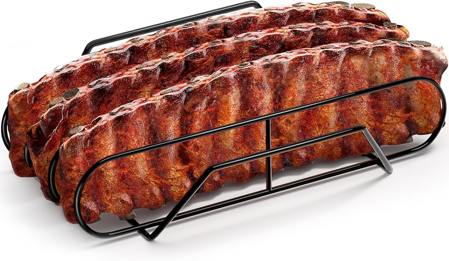 Extra Large Non-Stick Rib Rack - Porcelain Coated Steel Roasting Stand ...