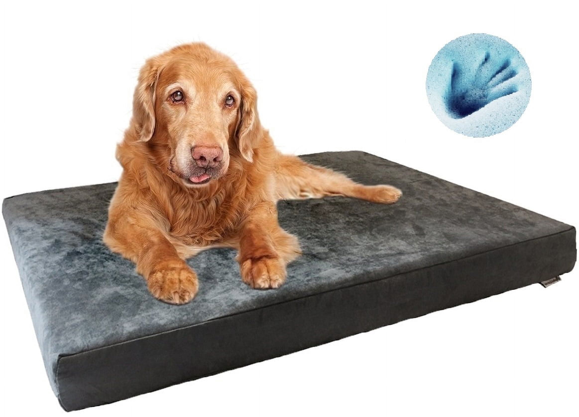 Dogbed4less, Dog Bed, XL, Gray Microsuede with Waterproof Cover ...