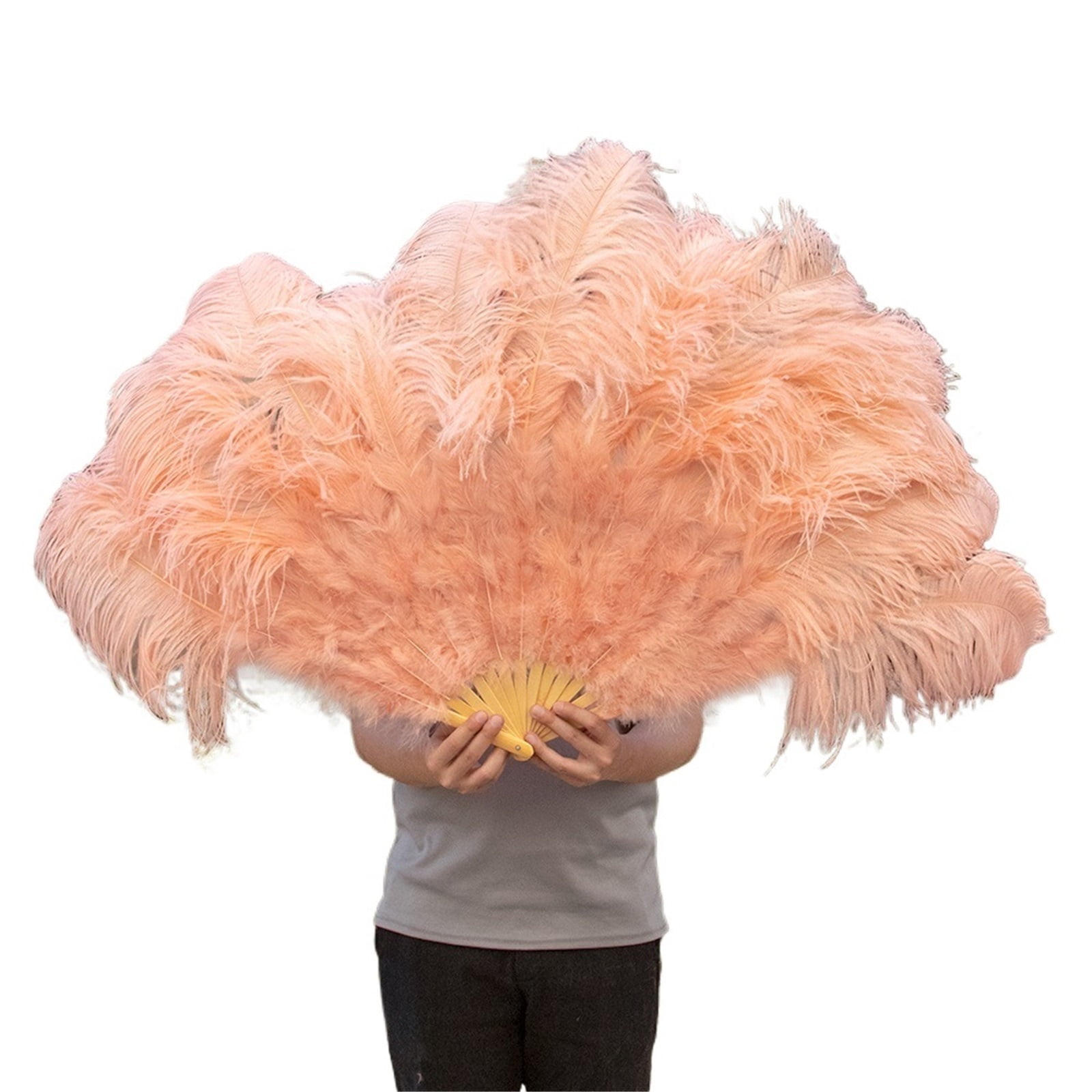 Extra Large Ostrich Feather Fans 13 Bone Handheld Plumes Fan For ...