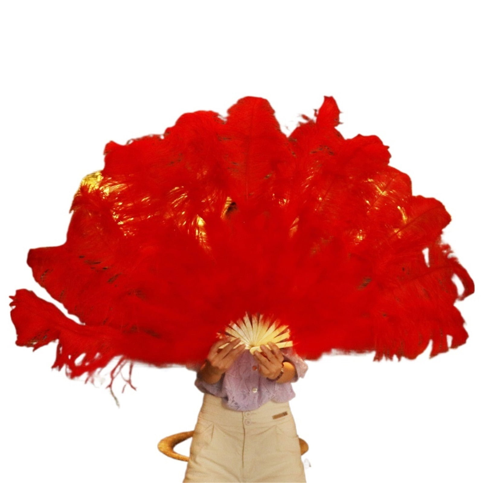 Extra Large Ostrich Feather Fans 13 Bone Handheld Plumes Fan For ...