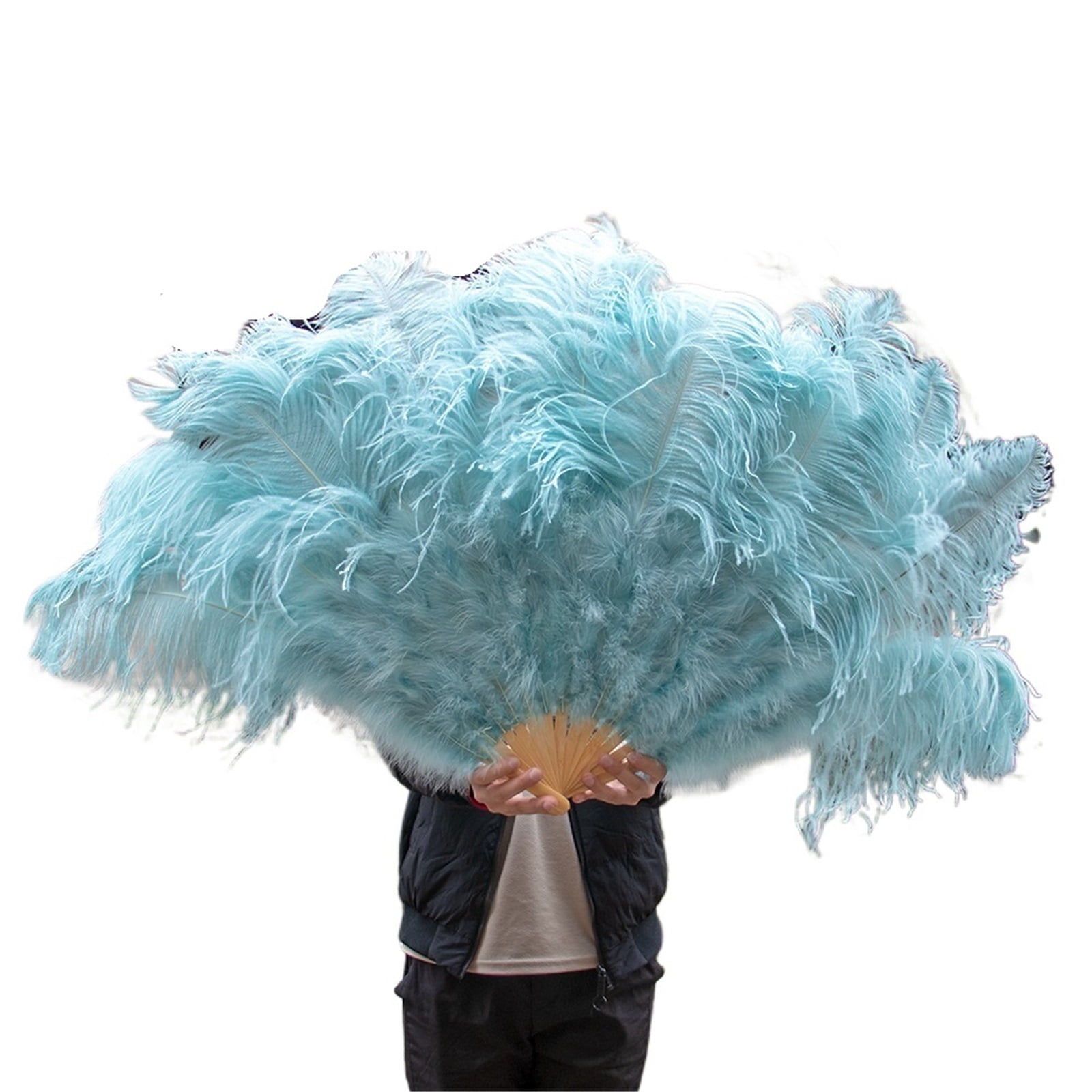Extra Large Ostrich Feather Fans 13 Bone Handheld Plumes Fan For ...