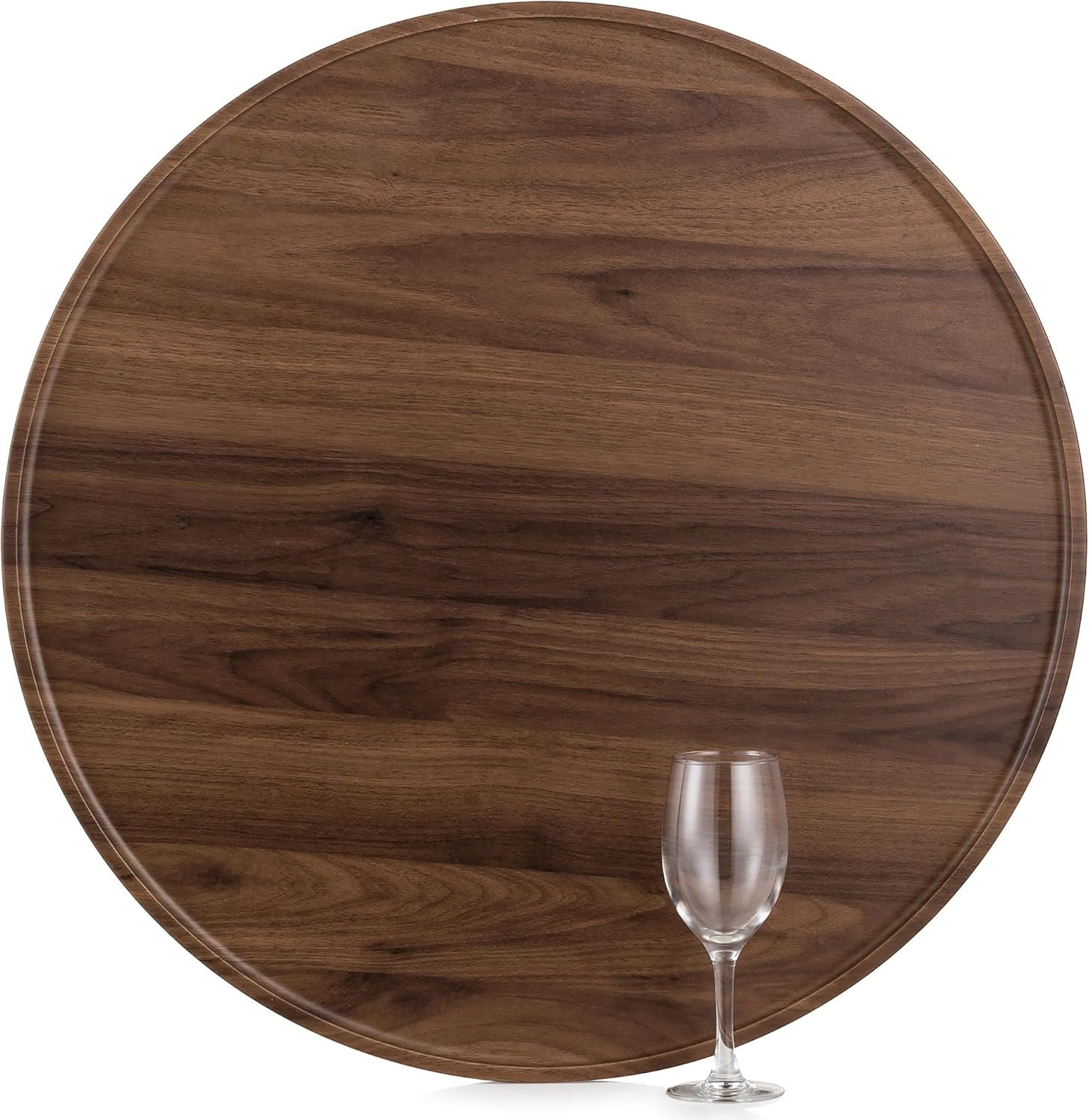 Extra Large Ottoman Serving Tray: Round Wooden Trays 22" Contemporary ...