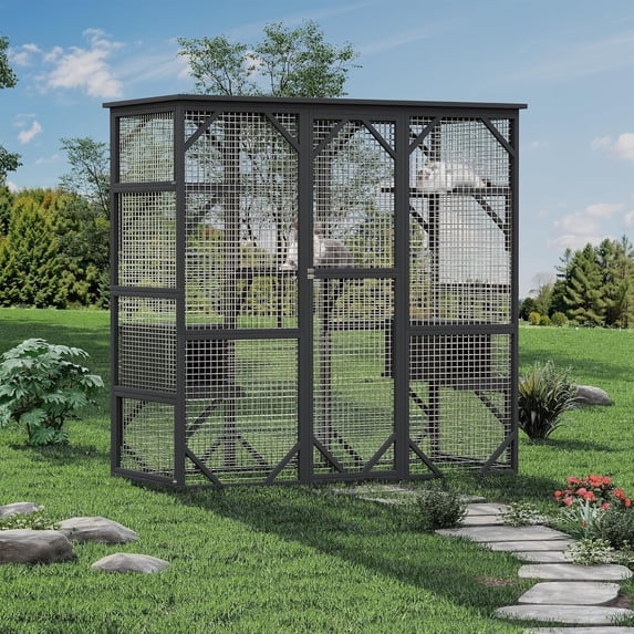 Extra Large Outdoor Cat Enclosure Walk in Catio with Window Access ...