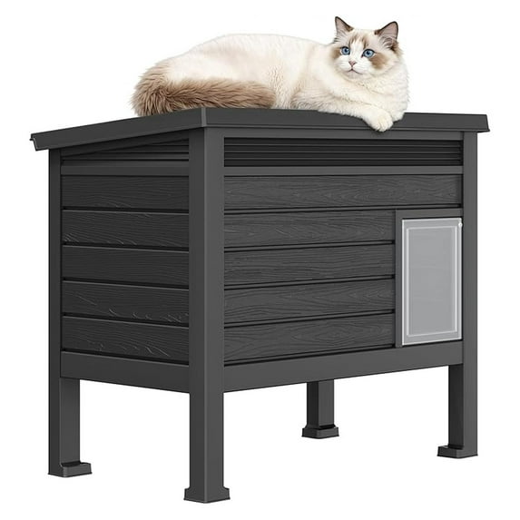 Extra Large Outdoor Cat House, Weatherproof Feral Cat Shelter, Elevated ...
