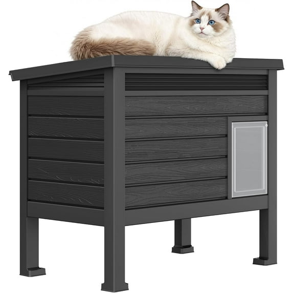 Extra Large Outdoor Cat House, Weatherproof Plastic Feral Cat House ...