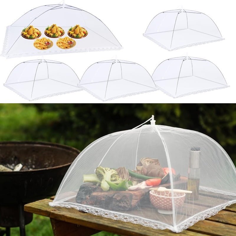 Extra Large Outdoor Food Covers, 5-Piece Pop-Up Mesh Screen Tents for ...