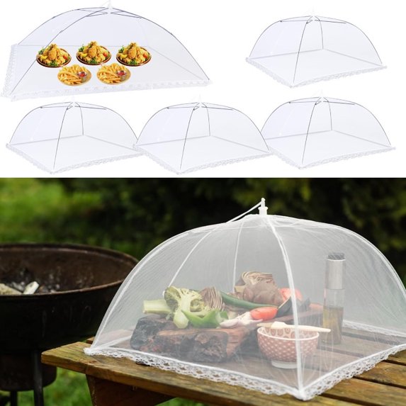 Extra Large Outdoor Food Covers, 5-Piece Pop-Up Mesh Screen Tents for ...