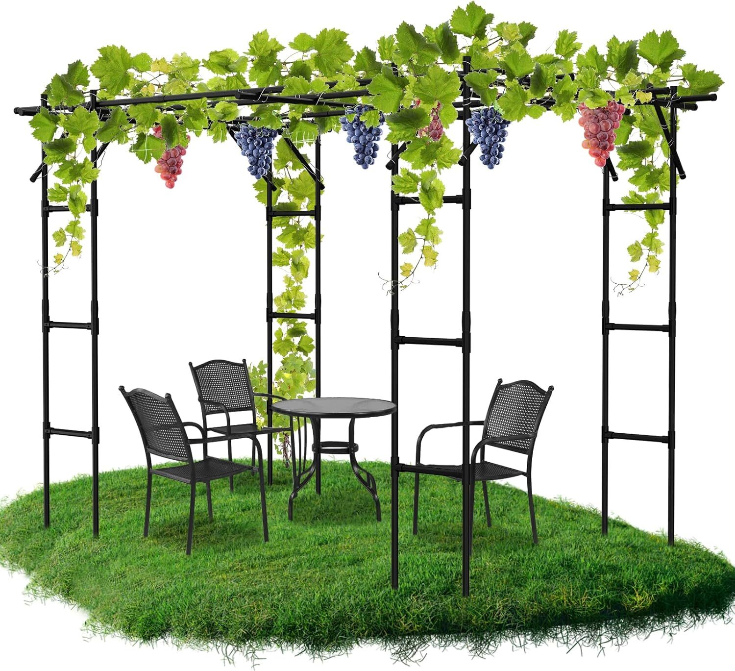 Extra Large Outdoor Garden Arch Trellis 118x79x87 in Yard Grape Vine ...